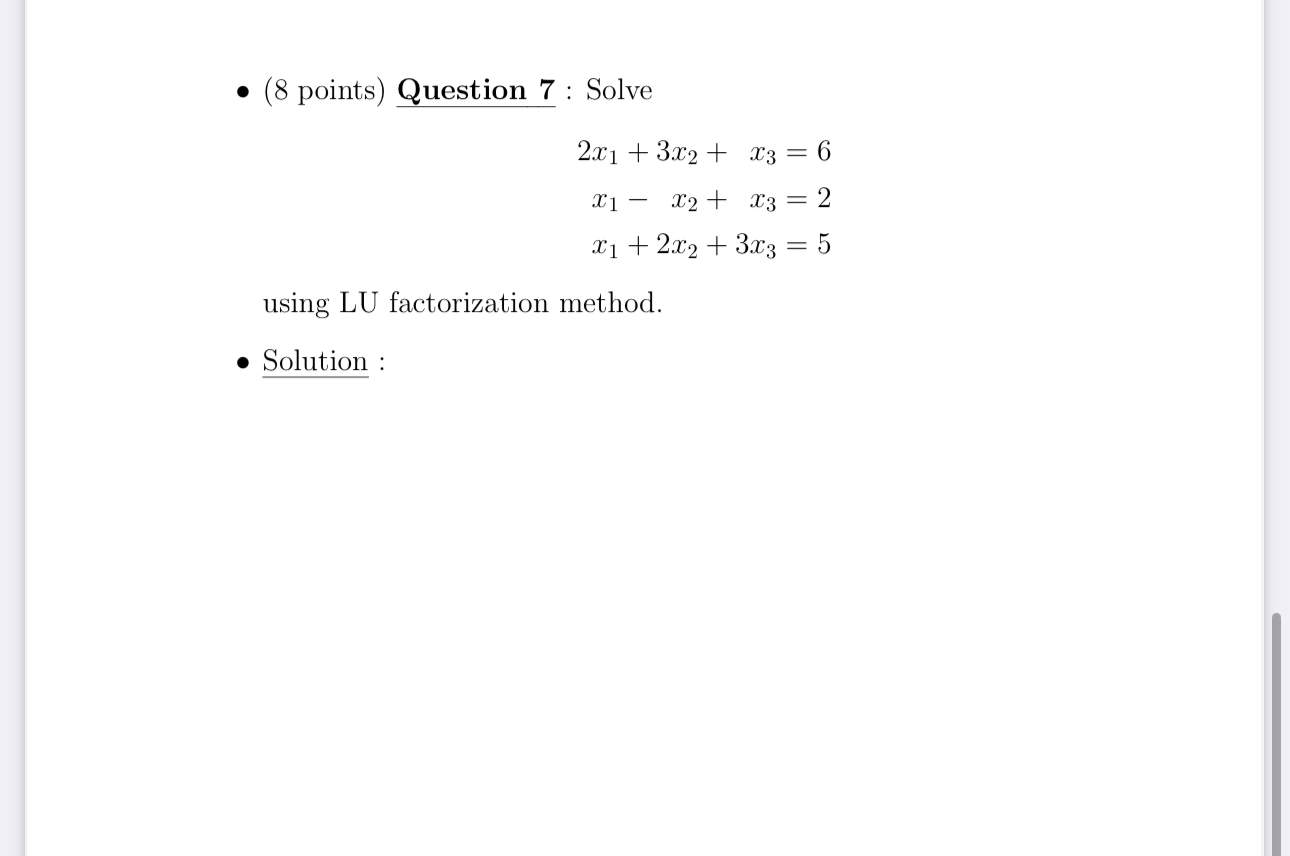 Solved (8 points) Question 7 : | Chegg.com Solved (8 points) Question 7 : | Chegg.com