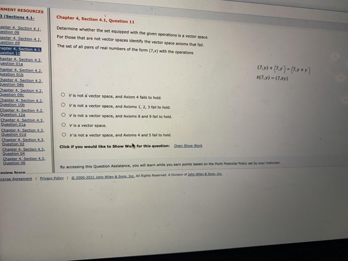 Solved NMENT RESOURCES (Sections 4.1- Chapter 4, Section | Chegg.com