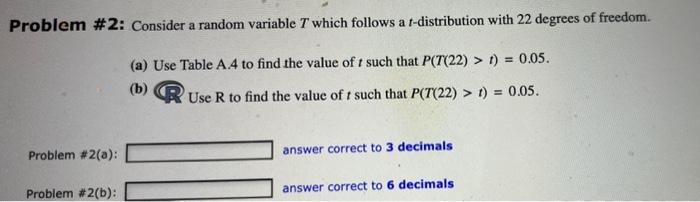 Solved Problem 2 Consider A Random Variable T Which 4073