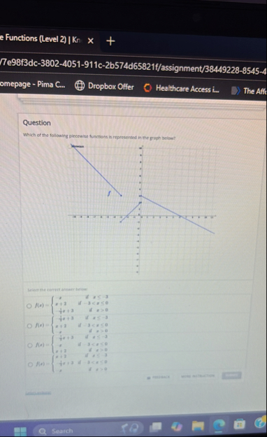 Which of the following piecewise functions is | Chegg.com