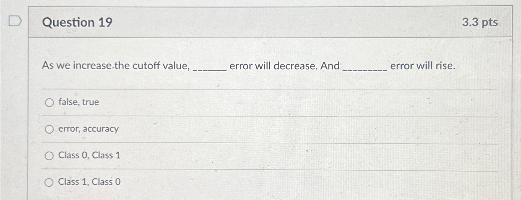 Solved Question 193.3ptsAs we increase the cutoff value, | Chegg.com