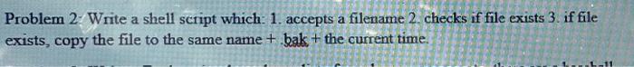 Solved Unix/Linux script: Write a shell script which: 1. | Chegg.com