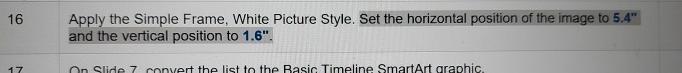 Solved 16Apply the Simple Frame, White Picture Style. Set | Chegg.com