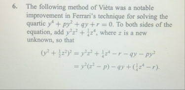 Solved The following method of Vièta was a notable | Chegg.com