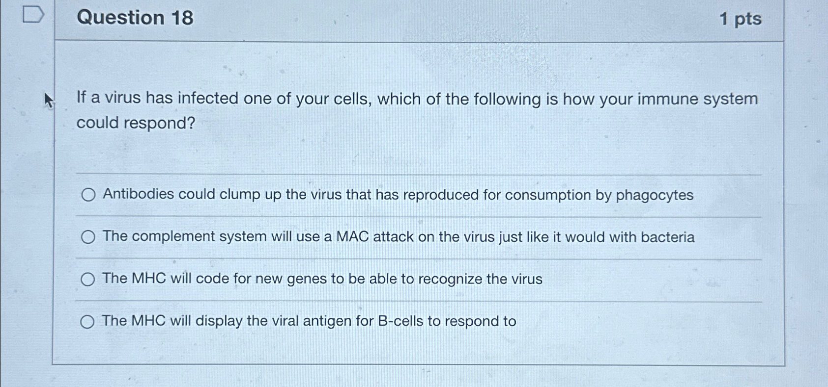 Solved Question 181 ﻿ptsIf a virus has infected one of your | Chegg.com