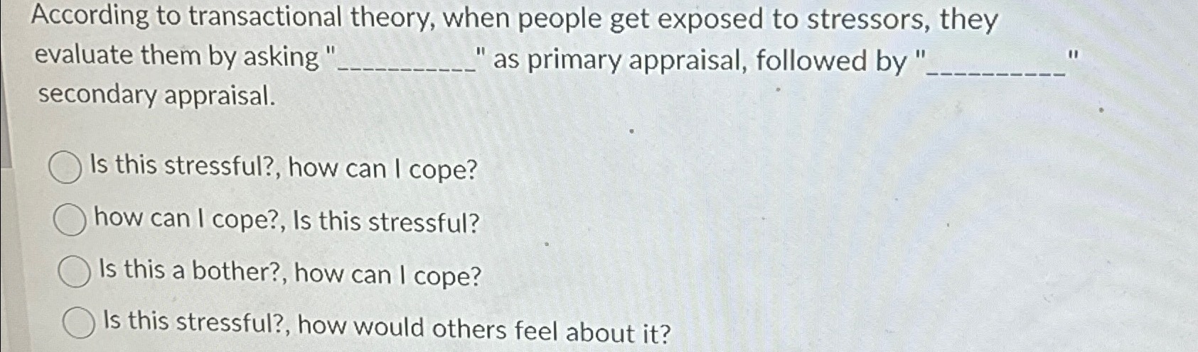 Solved According to transactional theory, when people get | Chegg.com