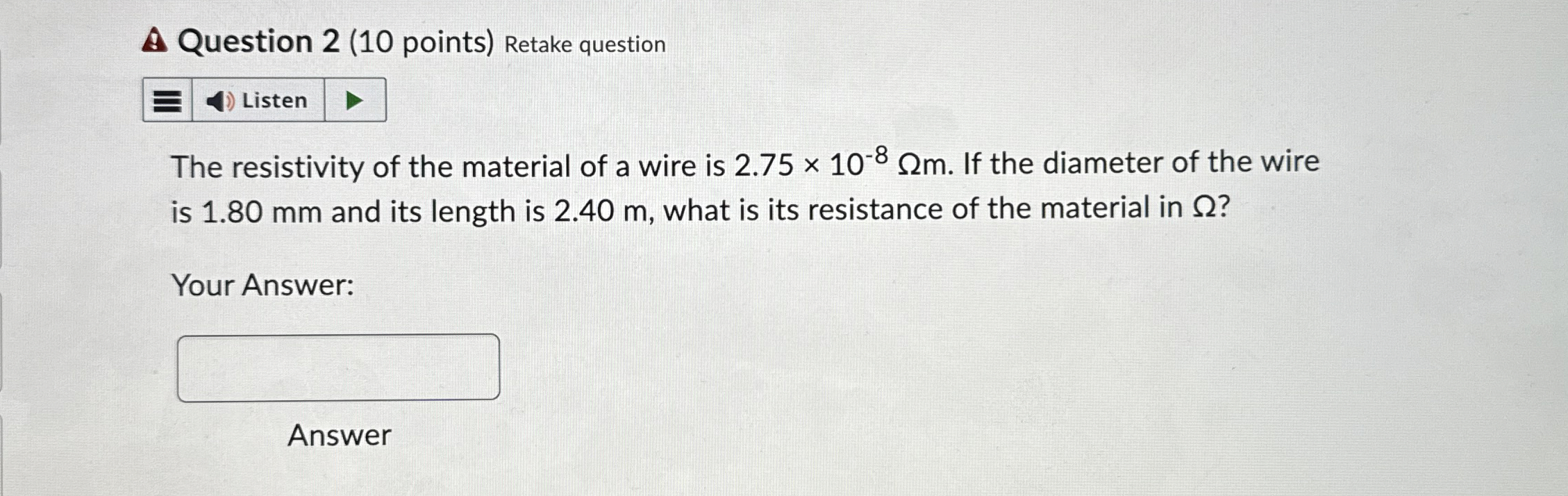 Solved Question 2 (10 ﻿points) ﻿Retake questionThe | Chegg.com