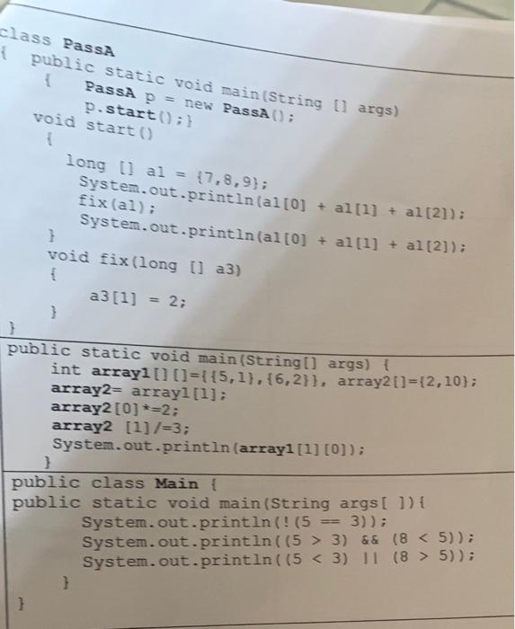 Solved ass PassA public static void main (String [] args) 1 | Chegg.com