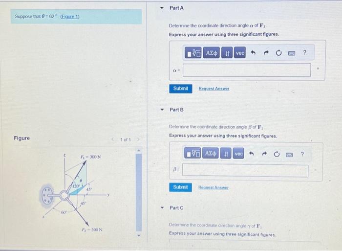Solved Suppose that θ=62∘ (Exgure 1) Determine the | Chegg.com