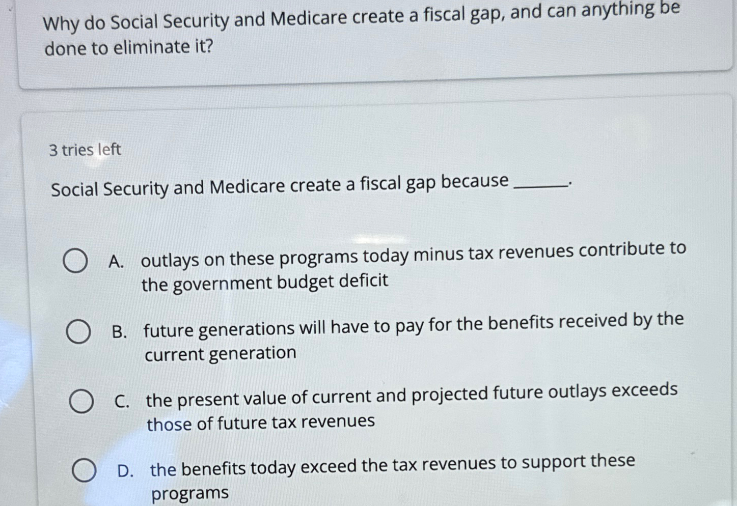 Solved Why do Social Security and Medicare create a fiscal | Chegg.com