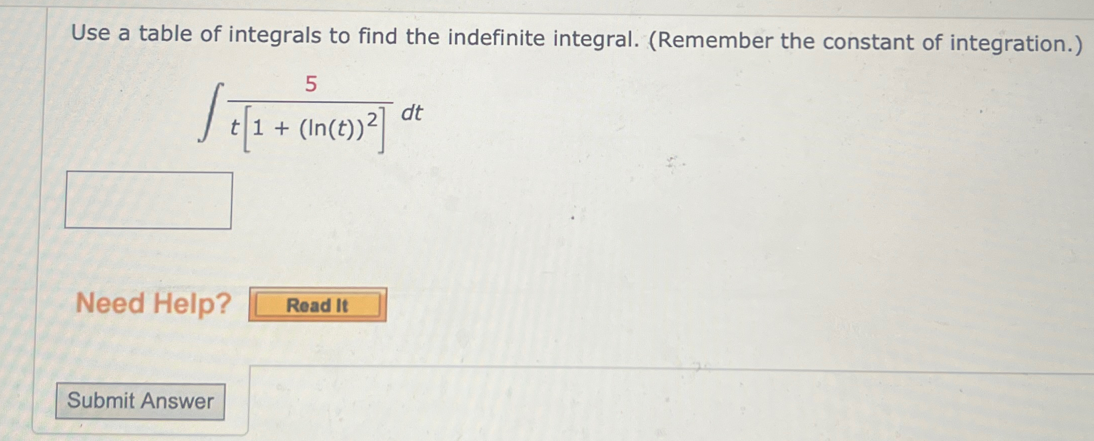 Solved Use a table of integrals to find the indefinite | Chegg.com