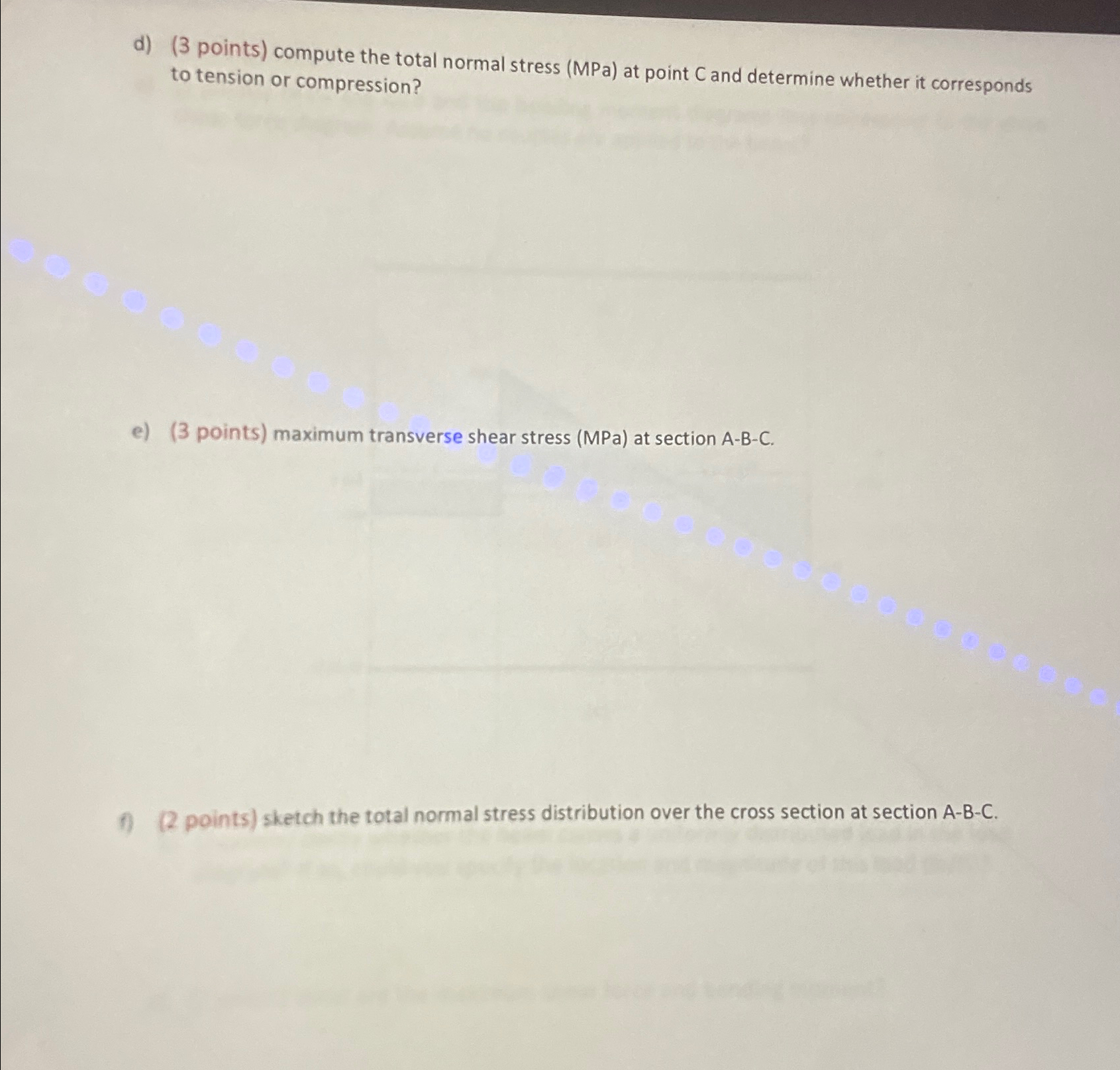 d) (3 ﻿points) ﻿compute the total normal stress ( | Chegg.com
