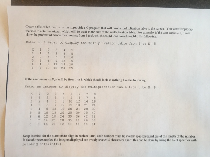 Solved Create a file called main.c. In it, provide a C | Chegg.com