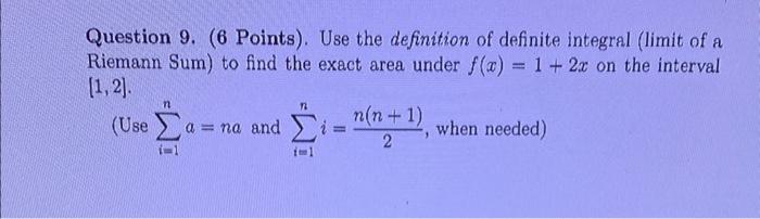 Solved Question 9. (6 Points). Use the definition of | Chegg.com