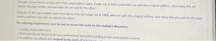 Solved Consider virtual memory system with 24 bit virtual | Chegg.com