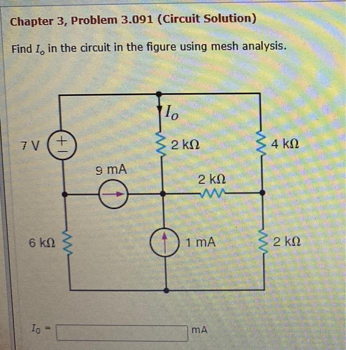 Solved Chapter 3 Problem 3091 Circuit Solution Find I 2092