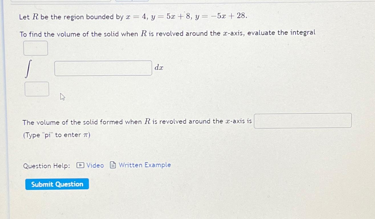 Solved Let R ﻿be the region bounded by | Chegg.com