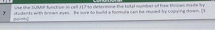 Solved Use the SUMIF function in cell J17 to determine the | Chegg.com