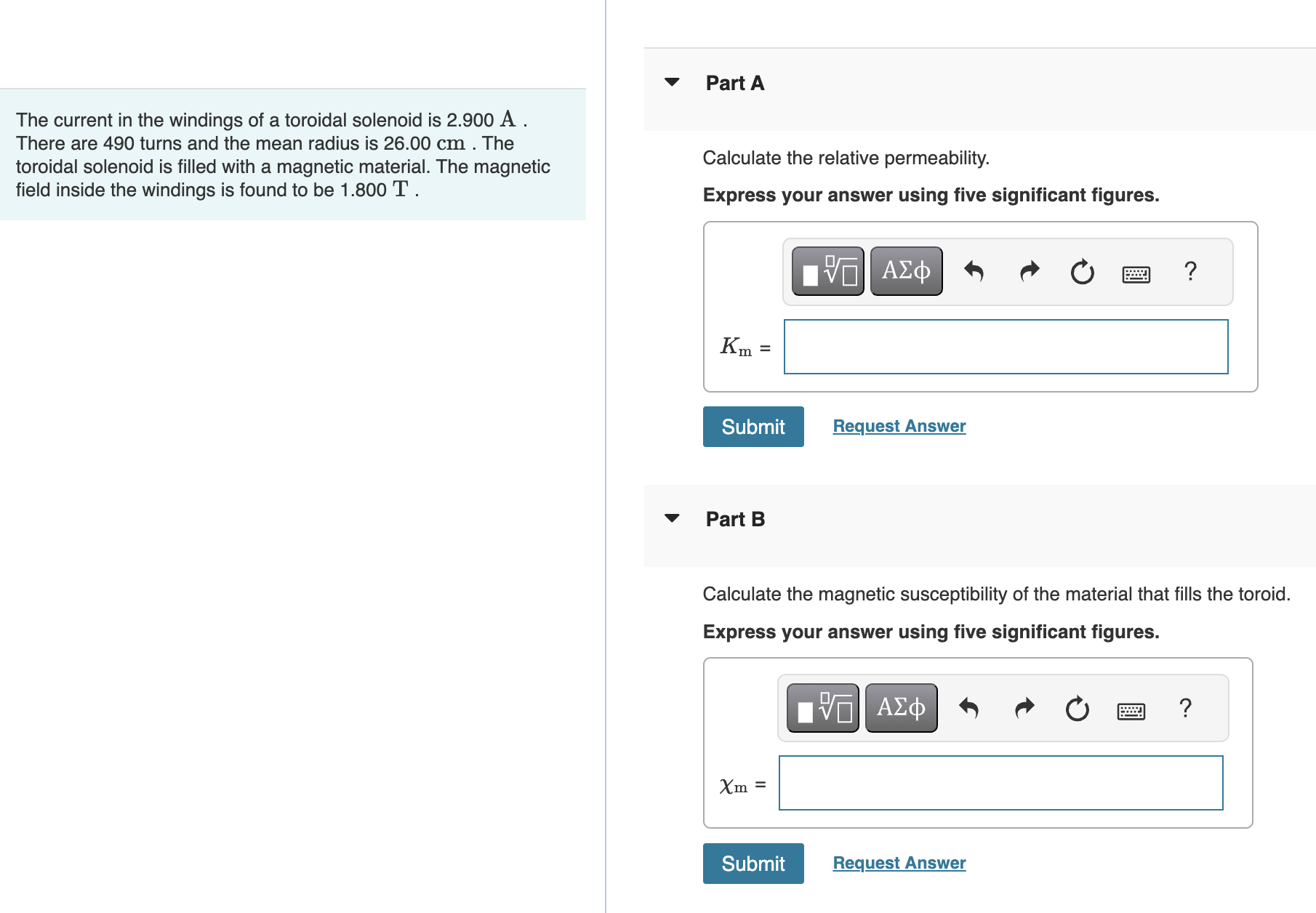 Solved The current in ﻿the windings of ﻿a toroidal solenoid | Chegg.com