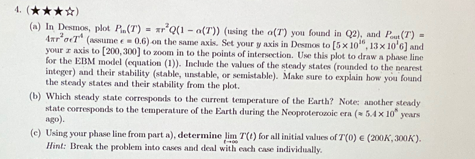 (a) ﻿In Desmos, plot ) (using the α(T) ﻿you found in | Chegg.com