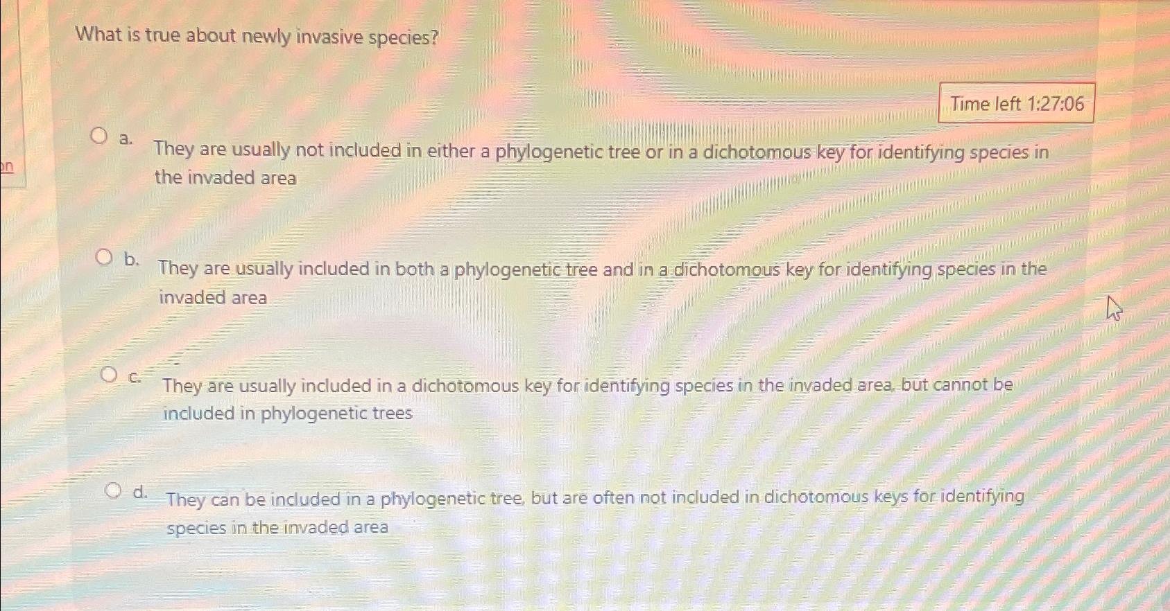 Solved What is true about newly invasive species?Time left | Chegg.com