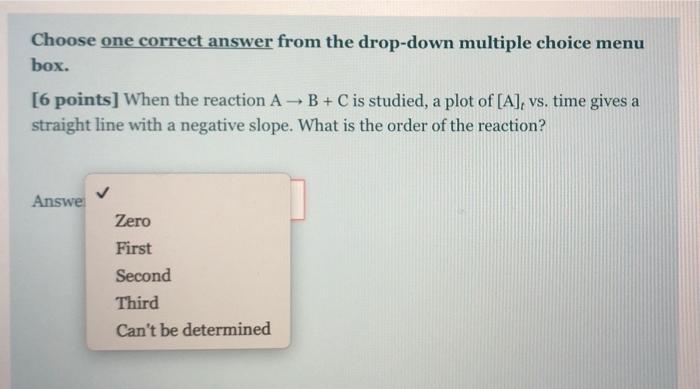 Solved Choose one correct answer from the drop-down multiple | Chegg.com