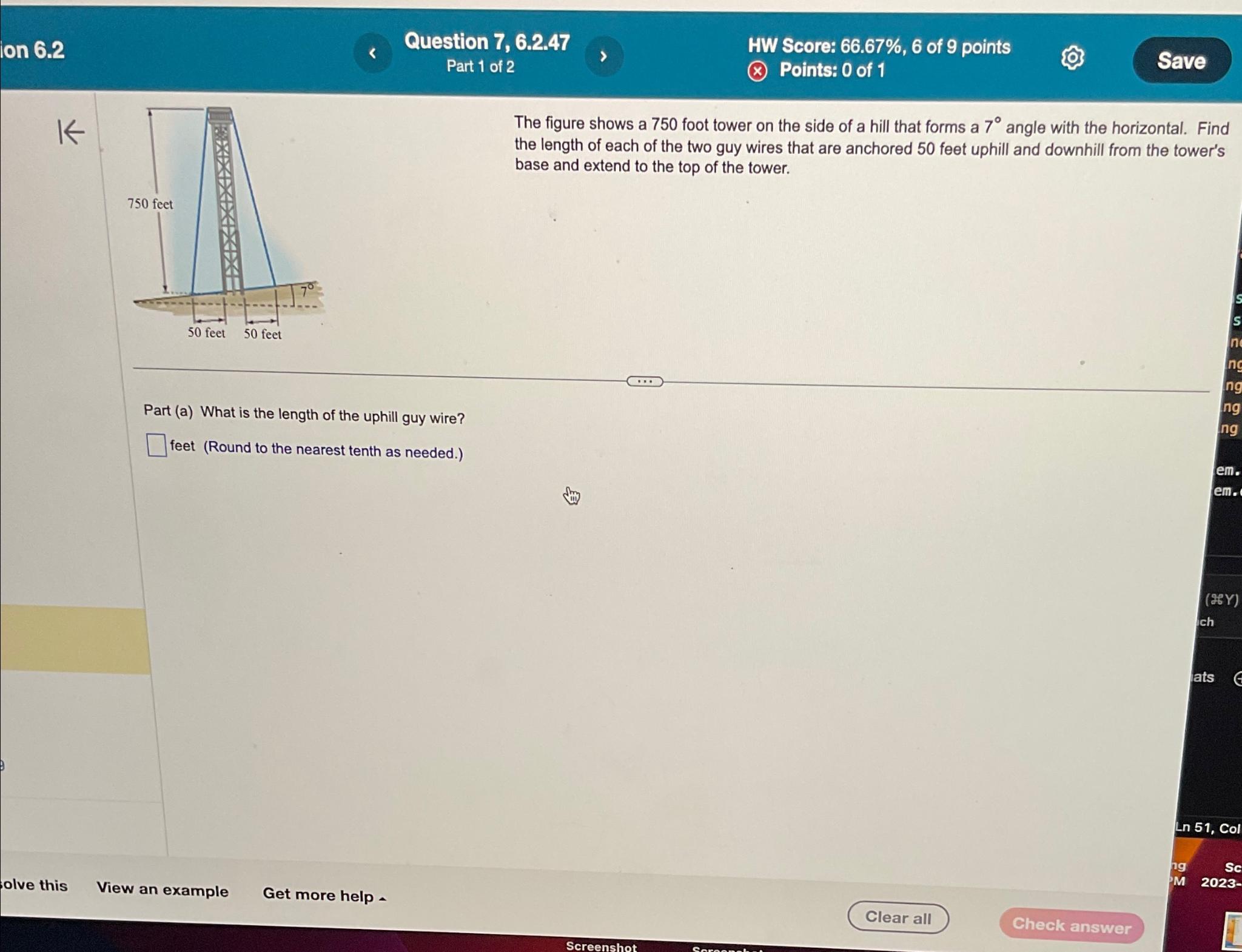 Solved Question 7, 6.2.47HW Score: 66.67%,6 ﻿of 9 | Chegg.com