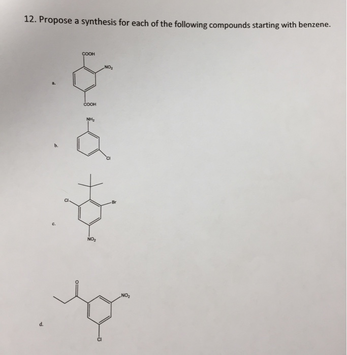 Solved 12. Propose a synthesis for each of the following | Chegg.com
