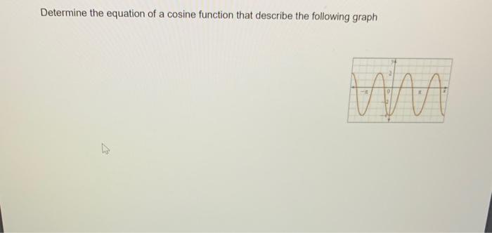 Solved Determine the equation of a cosine function that | Chegg.com