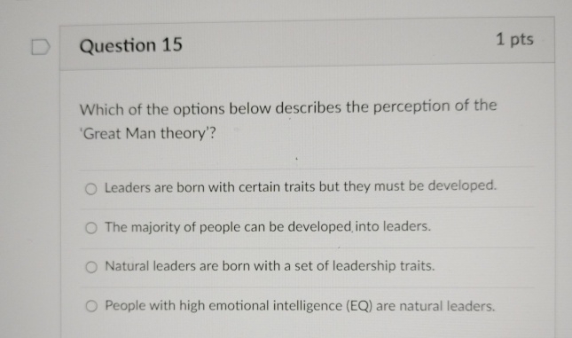 Solved Question 151 ﻿ptsWhich of the options below describes | Chegg.com