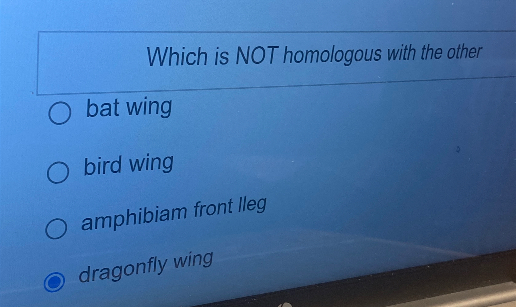 Solved Which is NOT homologous with the otherbat wingbird | Chegg.com