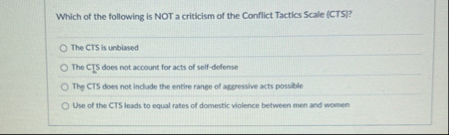 Solved Which of the following is NOT a criticism of the | Chegg.com