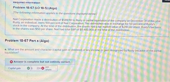 Solved Problem 18.67 (LO 18-5) (Algo) [The following | Chegg.com