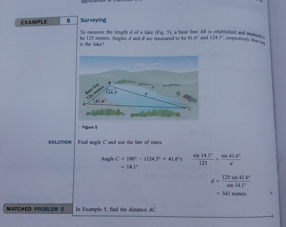 Solved be 125 meters. Angles A and B are measured to be | Chegg.com