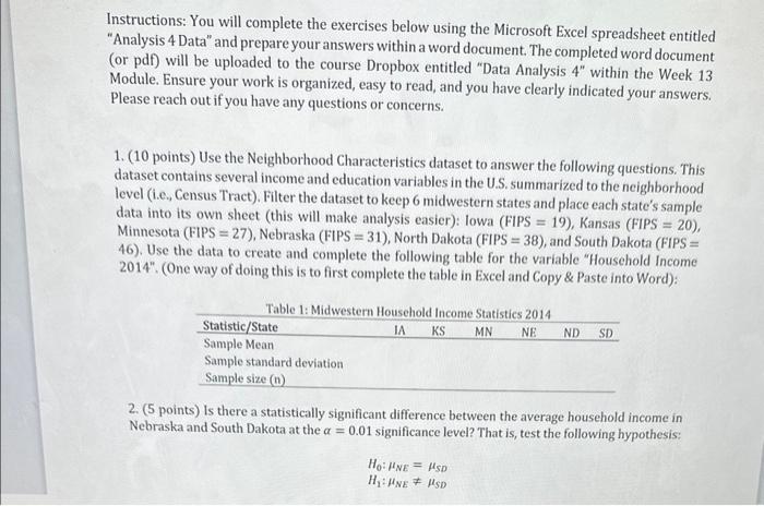 Instructions: You will complete the exercises below | Chegg.com