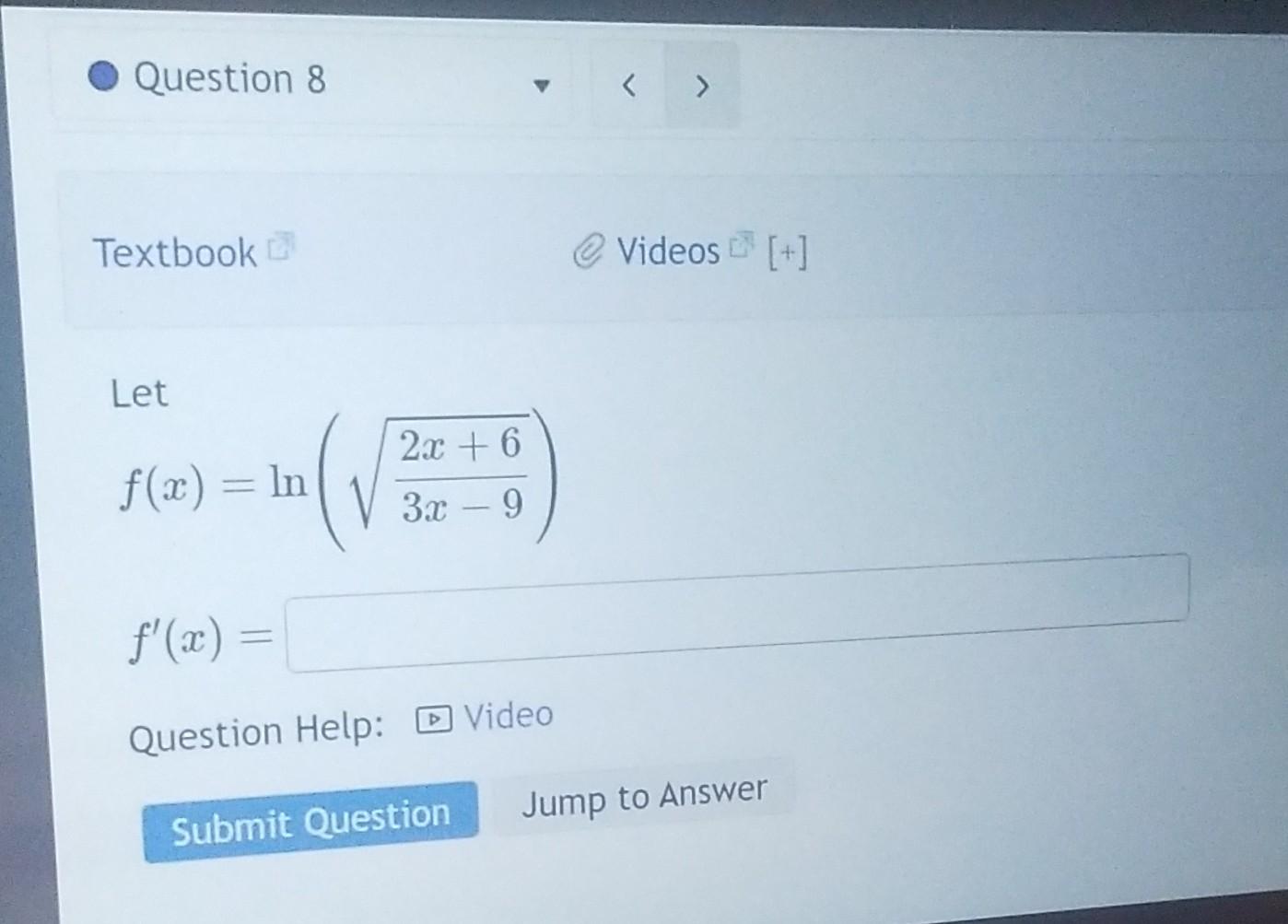 Solved Let f(x)=ln(3x−92x+6) f′(x)= | Chegg.com