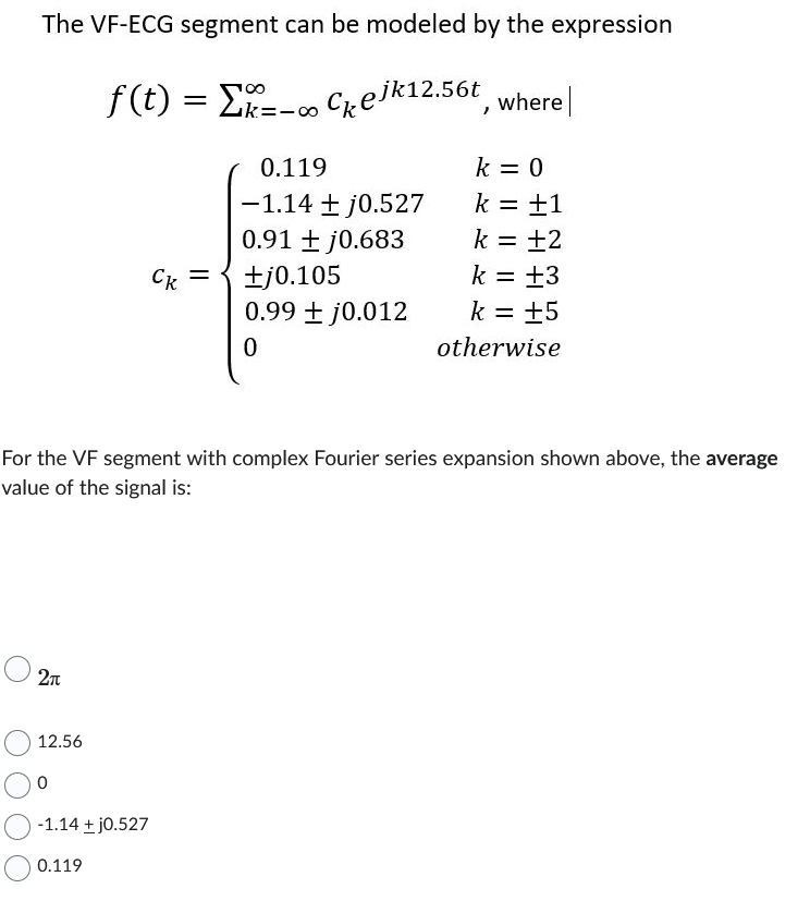 Solved The VF-ECG segment can be modeled by the | Chegg.com