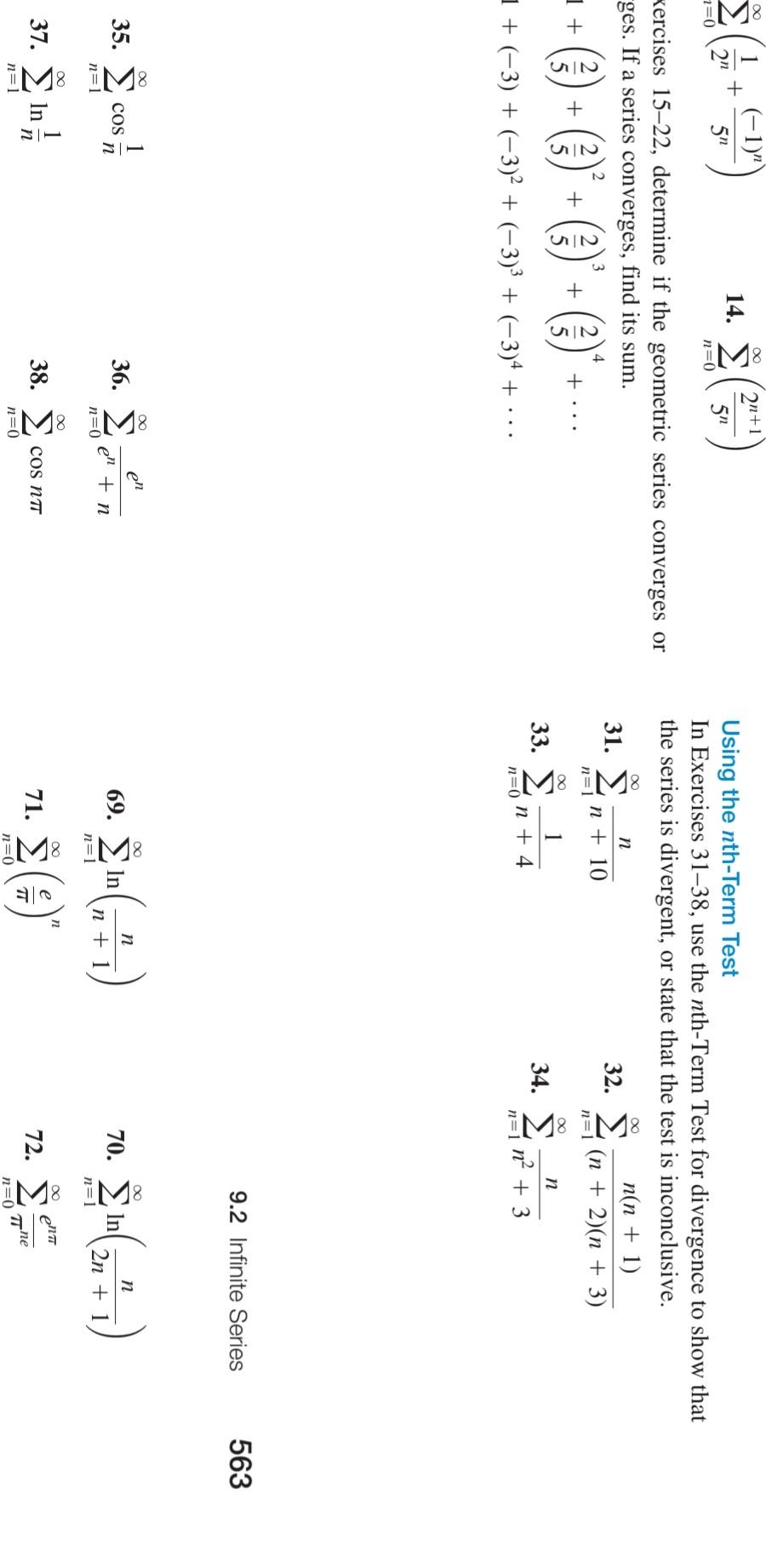 Solved ∑i=0∞(2n1+5n(−1)n) 14. ∑n=0∞(5n2n+1) xercises 15-22, | Chegg.com