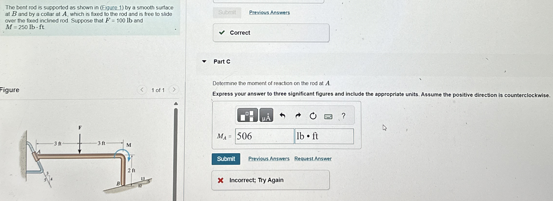 Solved Part Adetermine The Magnitude Of The Reaction Force