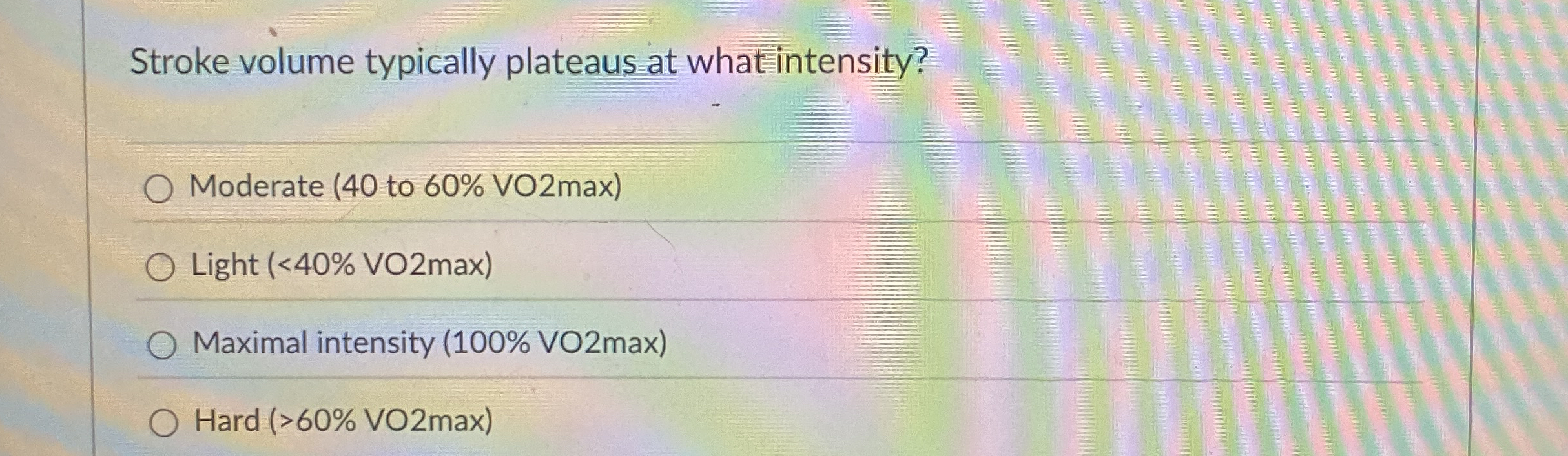 Solved Stroke volume typically plateaus at what | Chegg.com