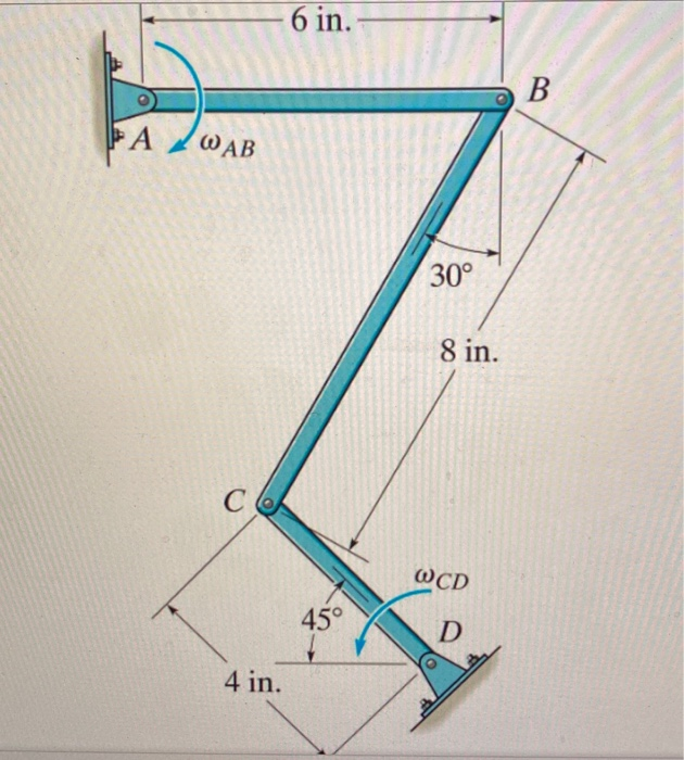 Solved If link CD is rotating at WcD = 5 rad/S, determine | Chegg.com