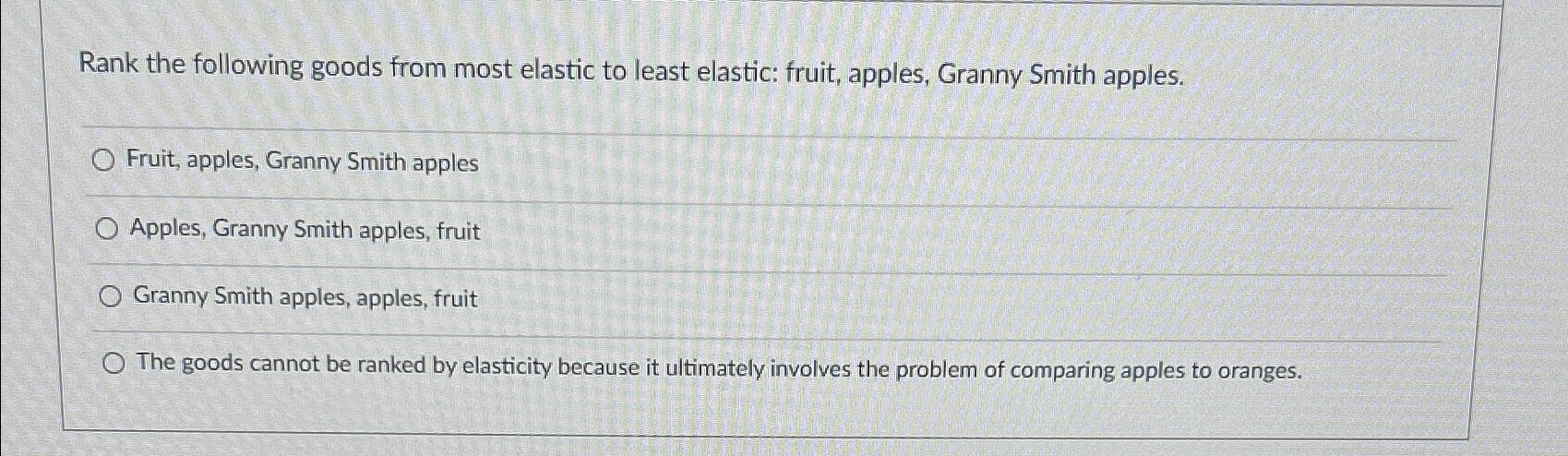 Solved Rank the following goods from most elastic to least | Chegg.com Solved Rank the following goods from most elastic to least | Chegg.com