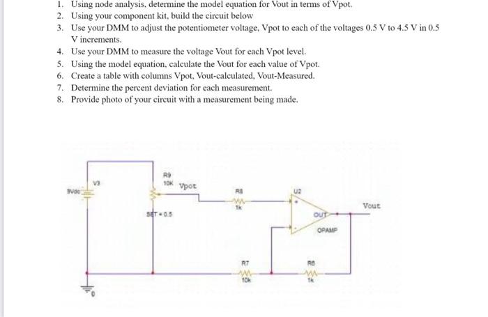 1. Using node analysis, determine the model equation | Chegg.com