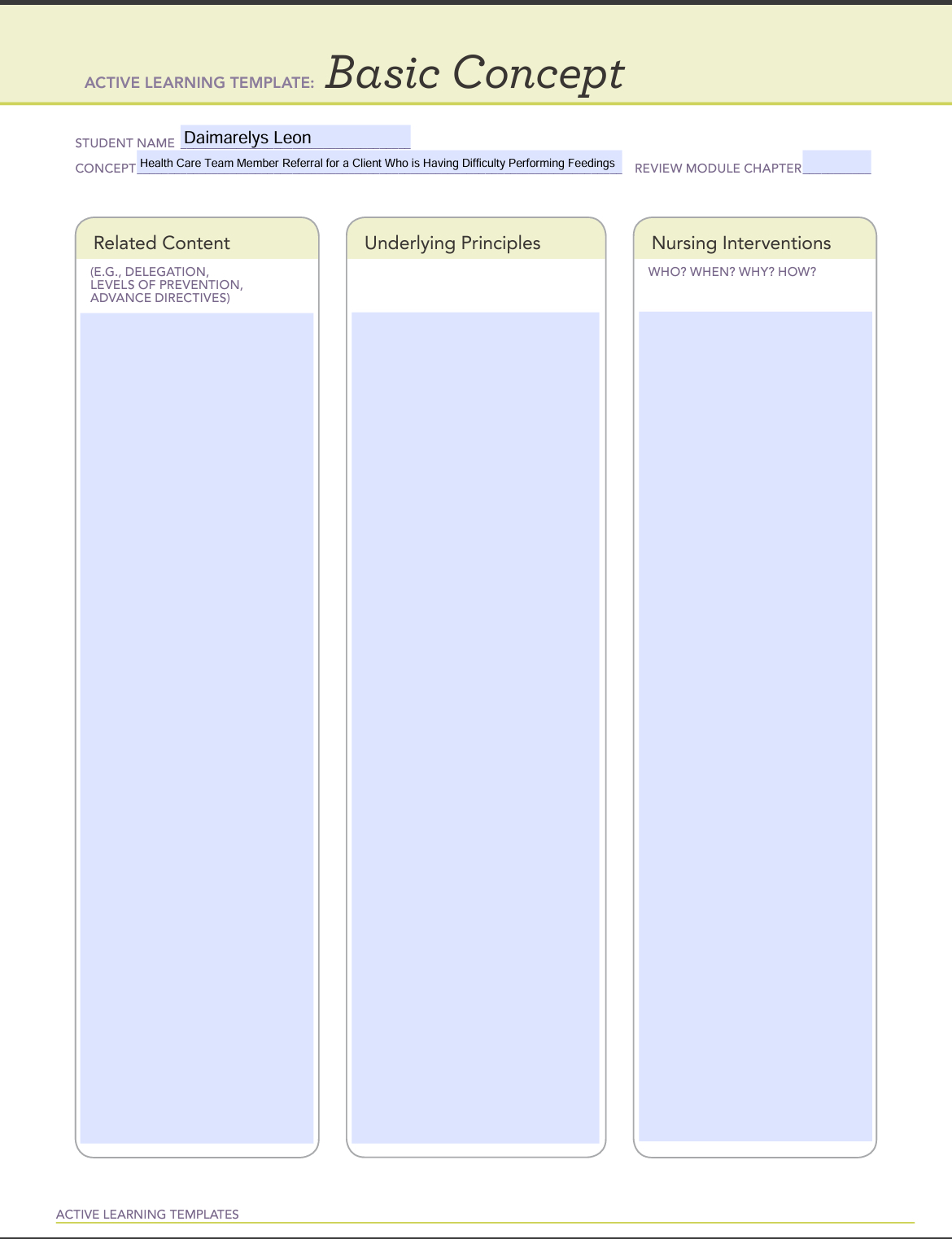 Solved active learning template: Basic ConceptSTUDENT NAME | Chegg.com