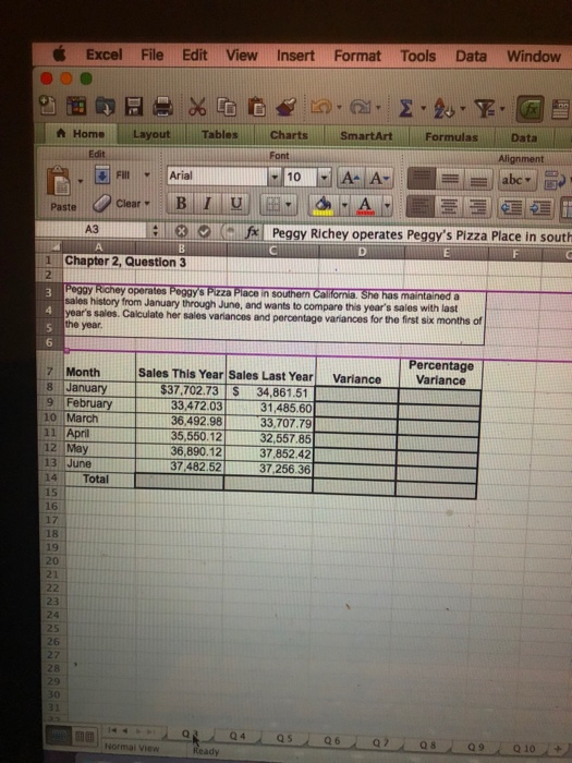 Solved Excel File Edit View Insert Format Tools Data Window | Chegg.com