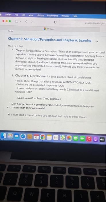 Solved Chapter 5: Sensation/Perception and Chapter 6: | Chegg.com Solved Chapter 5: Sensation/Perception and Chapter 6: | Chegg.com