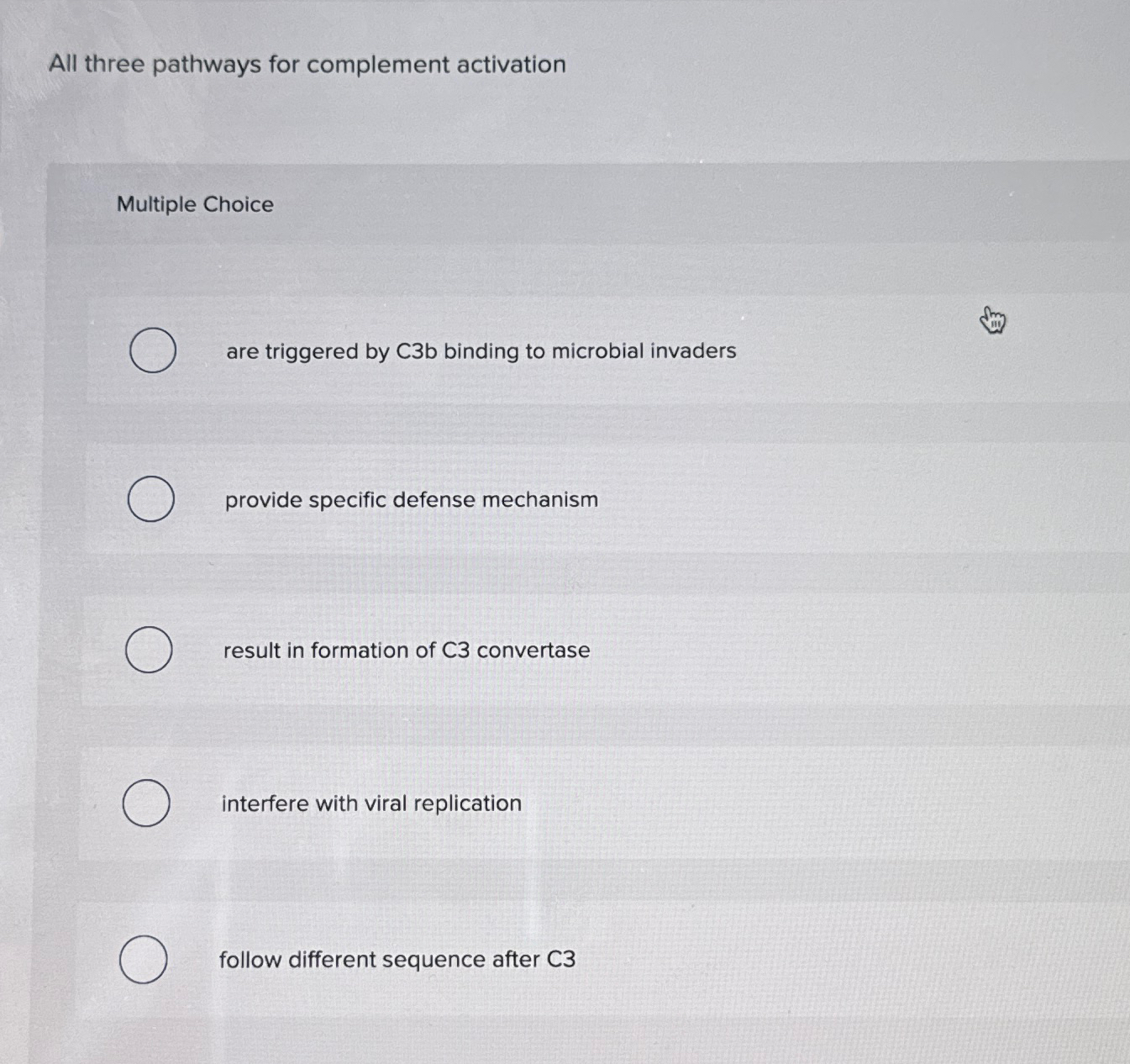 Solved All three pathways for complement activationMultiple | Chegg.com