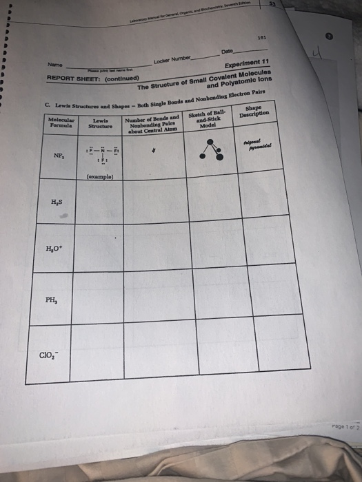 Solved CS Lewis Structure and Shapes-Beth Single Boods and | Chegg.com