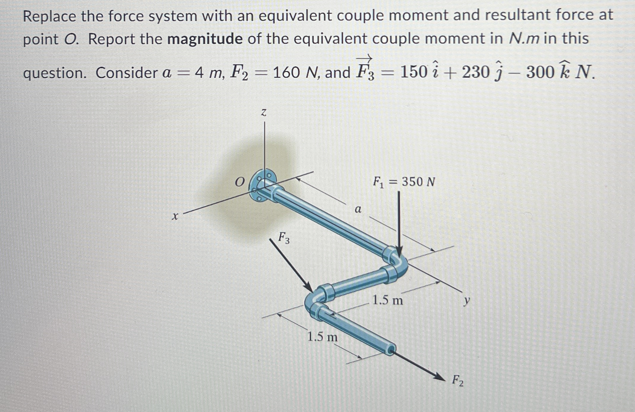 Solved Replace the force system with an equivalent couple | Chegg.com