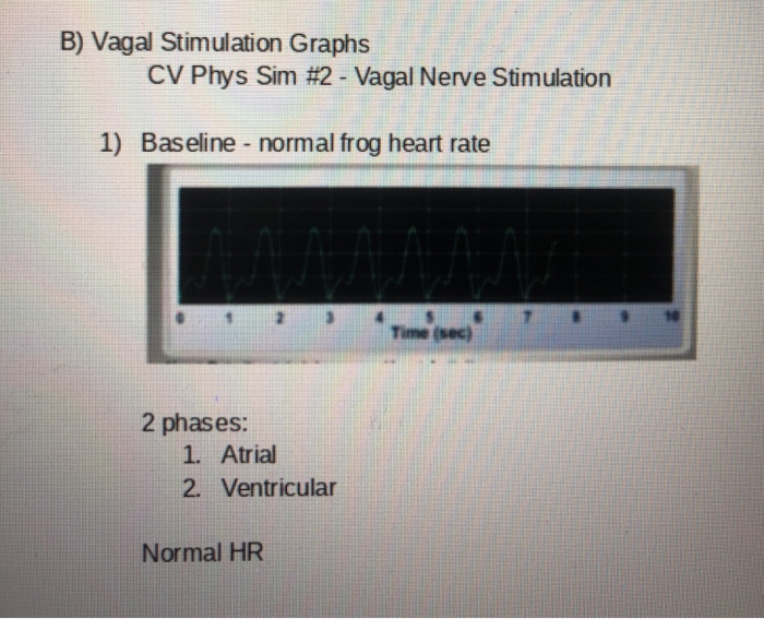 B) Vagal Stimulation Graphs CV Phys Sim #2 - Vagal | Chegg.com